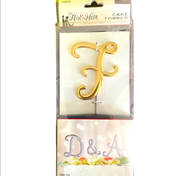 His & Hers Studio | Party Supplies | F Monogram Cake Topper | Poshmark